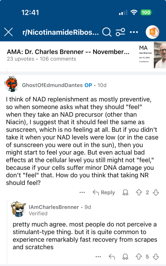 Reddit AMA: A Common Response to Nicotinamide Riboside is Fast Recovery ...